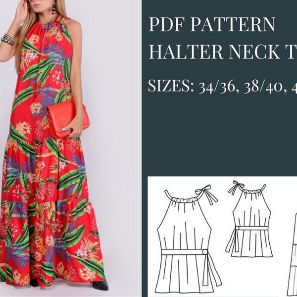 Plus Halter Dress Pattern - Etsy