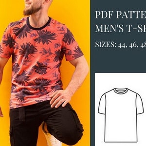 Men's T-shirt Sewing Pattern, Sewing Patterns, Pattern Sewing, PDF Men ...