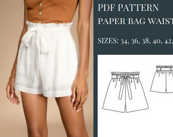 Mccalls 8118 Paper Bag Shorts Pants Skirt Sewing Pattern Misses L-XXL M8118 - Etsy