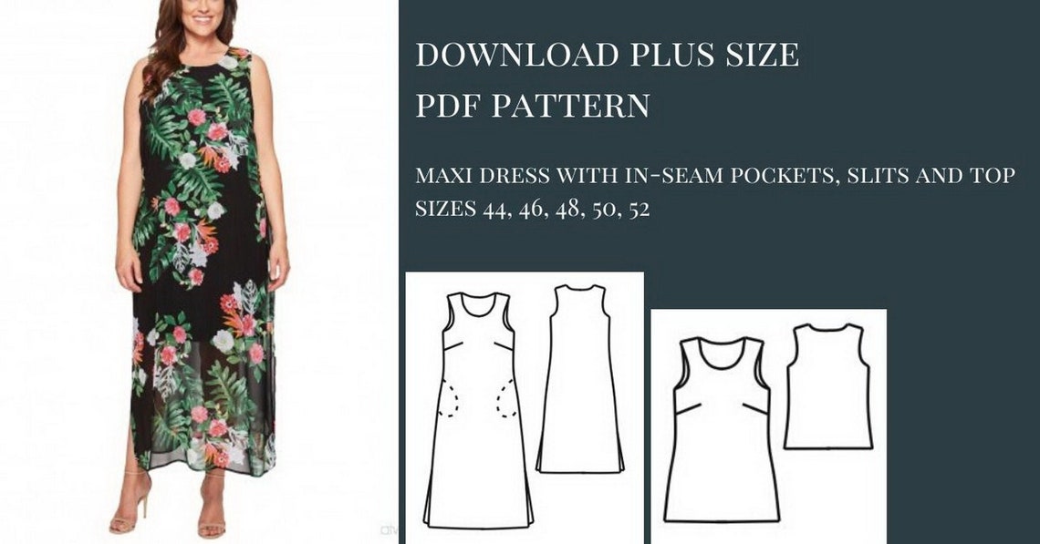 Plus Size Sewing Patterns Free Dress Pattern Women's | Etsy