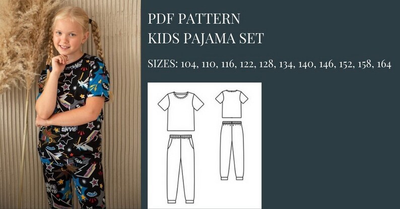 PDF Pajamas Patterns Kids Pajamas Patterns Sewing Pattern - Etsy