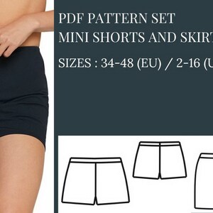 Sewing Patterns PDF Sewing Pattern Shorts Sewing Patterns Skirt Mini ...