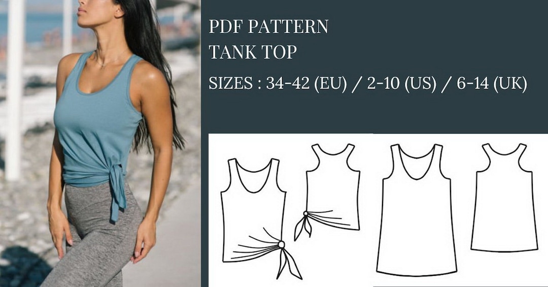 Tank Top Sewing Pattern, Sewing Pattern, Pattern Sewing, T-shirt Sewing ...