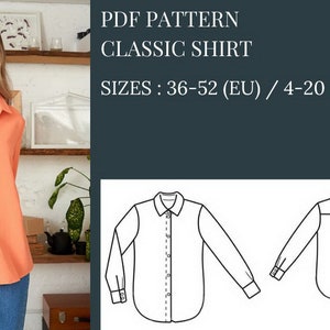 Shirt Pattern, Classic Shirts Patterns, Sewing Patterns, Pattern Sewing ...