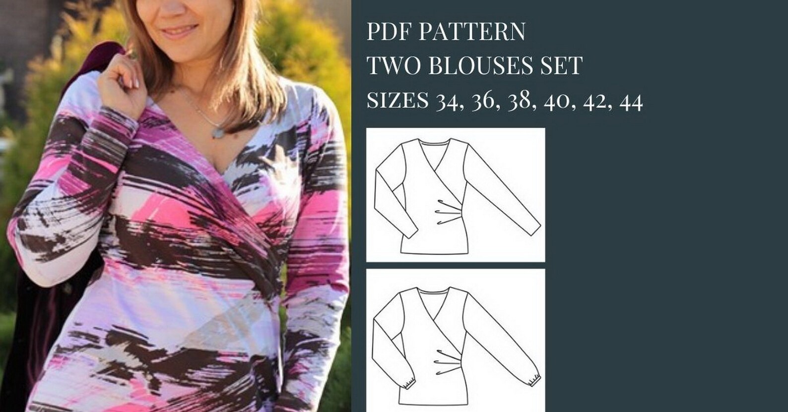 Wrap Blouse Pattern Blouse Sewing Pattern Sewing Pattern - Etsy