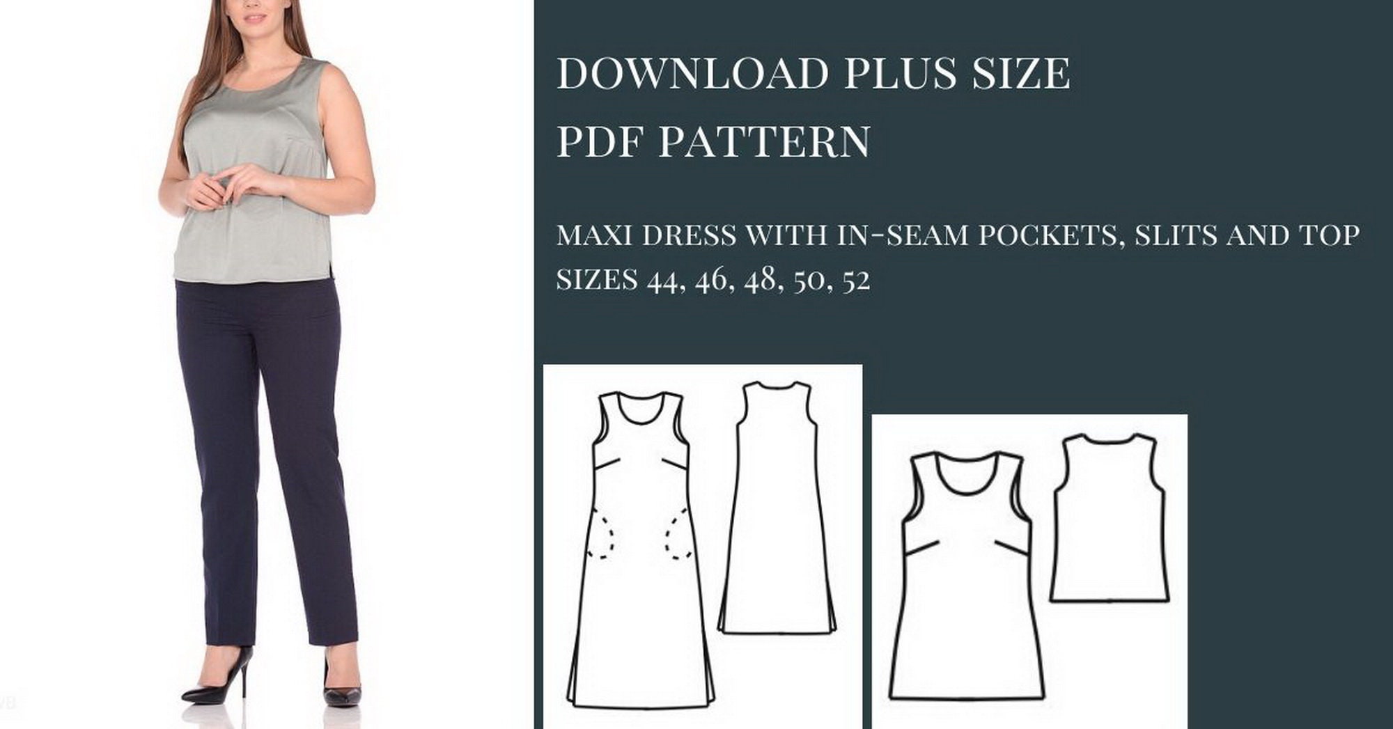 Plus Size Sewing Patterns Free Dress Pattern Women's | Etsy