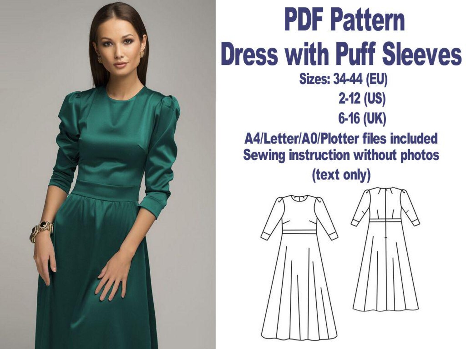 Dress Pattern, Sewing Patterns, Sewing Patterns for Women, Patterns ...