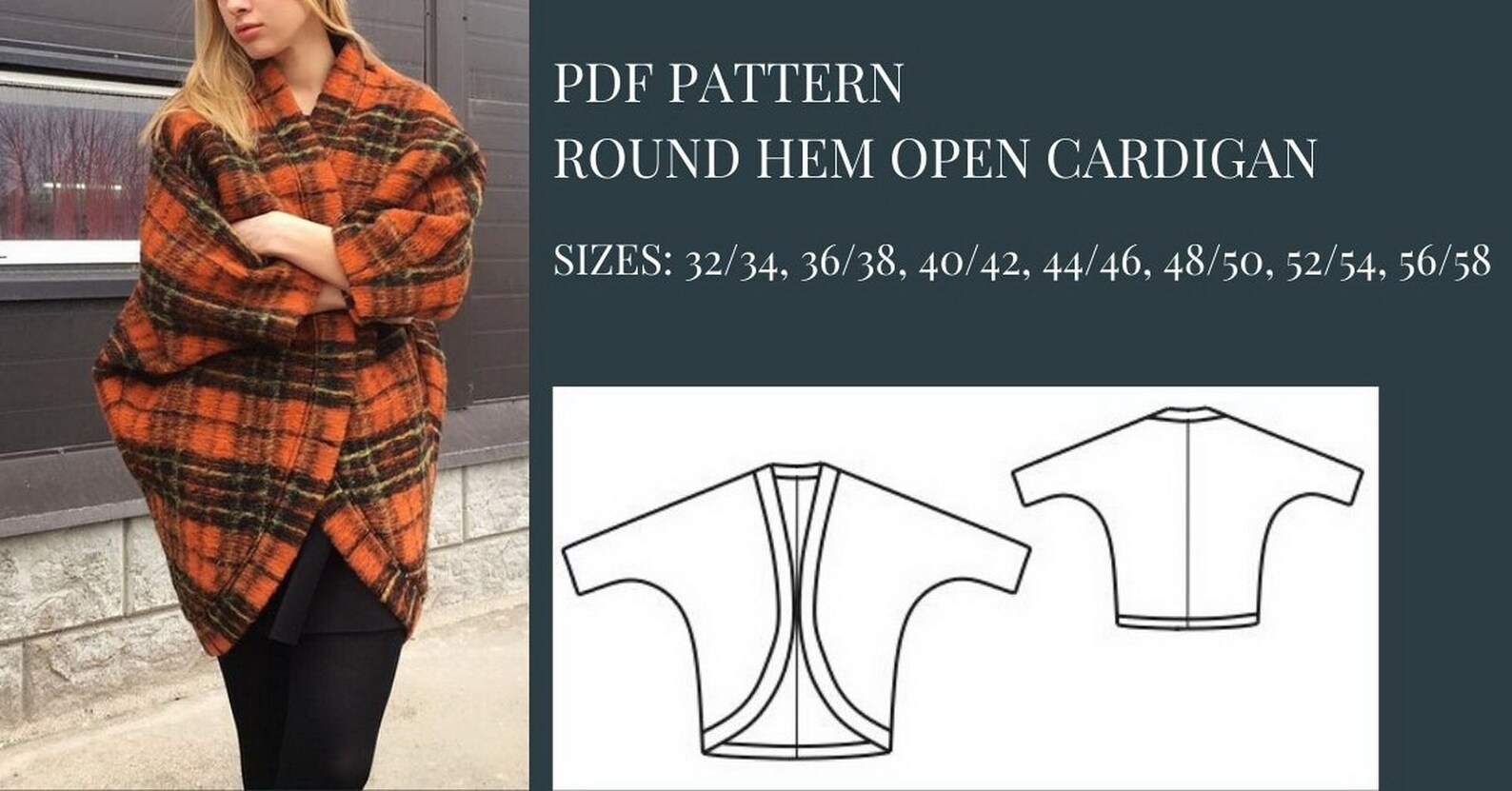 Round Hem Cardigan Pattern Curved Hem Cardigan Pattern - Etsy