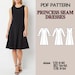 Princess Seam Dress Sewing Pattern PDF Set, 3 Dresses Bundle, Fitted ...