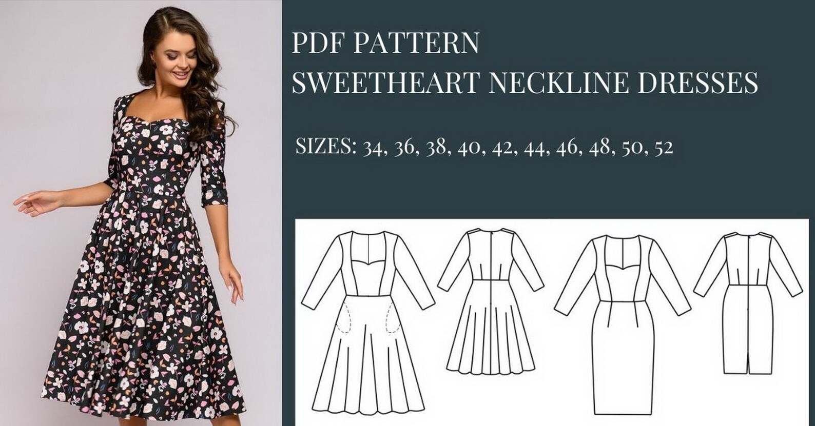 Dress Pattern Sewing Pattern Dress Pattern Sewing Midi - Etsy