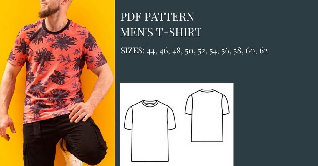 Men's T-shirt Sewing Pattern, Sewing Patterns, Pattern Sewing, PDF Men ...
