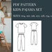 PDF Pajamas Patterns Kids Pajamas Patterns Sewing Pattern Sleepwear ...
