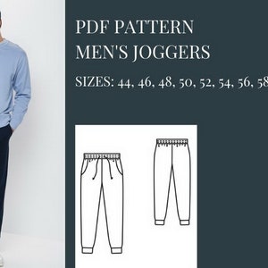 Men's Joggers Sewing Pattern Sewing Patterns Pattern - Etsy