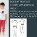 Christmas Pajamas Patterns Pajama Set Sewing Pattern Sleepwear Patterns ...
