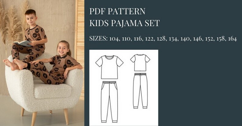 PDF Pajamas Patterns Kids Pajamas Patterns Sewing Pattern - Etsy