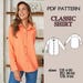 Classic Shirt Sewing Pattern, Women Office Shirt Pattern, Relaxed Fit ...