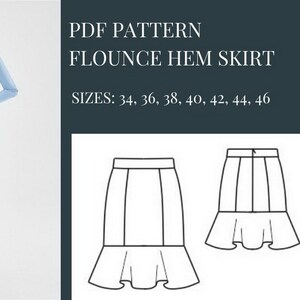 Flounce Hem Skirt Pattern Sewing Pattern Pattern Sewing PDF - Etsy