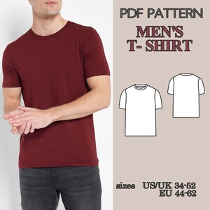 Men's T-shirt Sewing Pattern, Sewing Patterns, Pattern Sewing, PDF Men ...