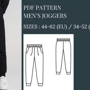 Men's Joggers Sewing Pattern, Sewing Patterns, Pattern Sewing, PDF Men ...