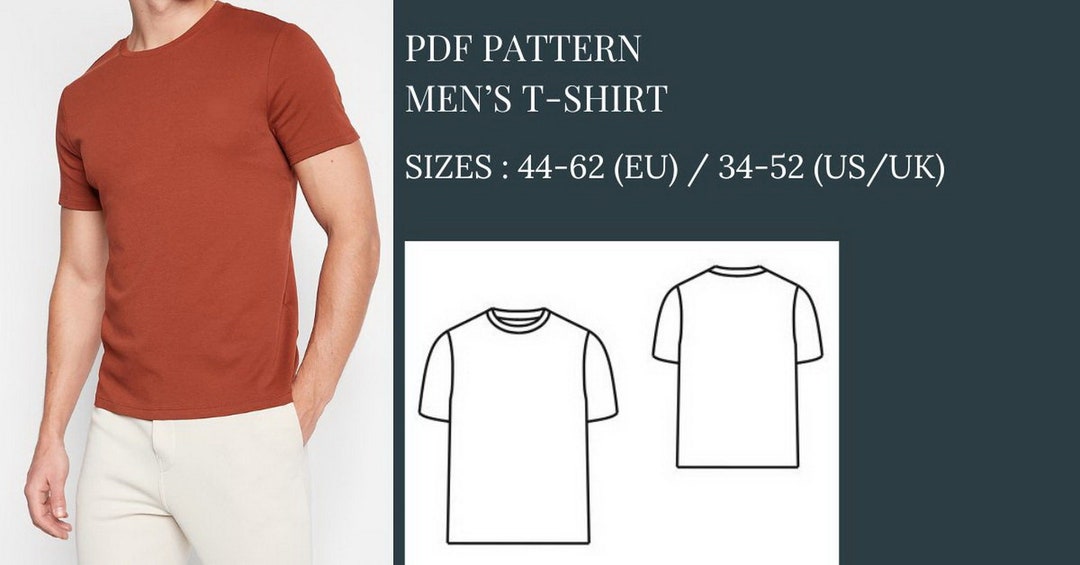 Men's T-shirt Sewing Pattern, Sewing Patterns, Pattern Sewing, PDF Men ...
