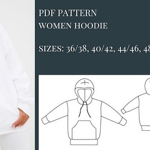 Women Hoodie Pattern Sewing Patterns Pattern Sewing Plus - Etsy