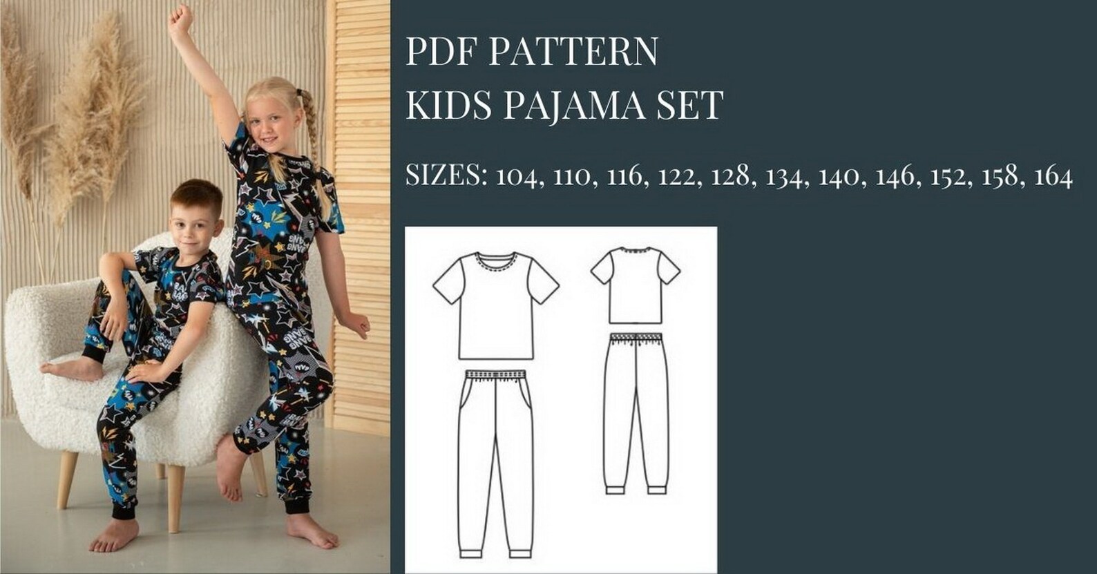 PDF Pajamas Patterns Kids Pajamas Patterns Sewing Pattern - Etsy