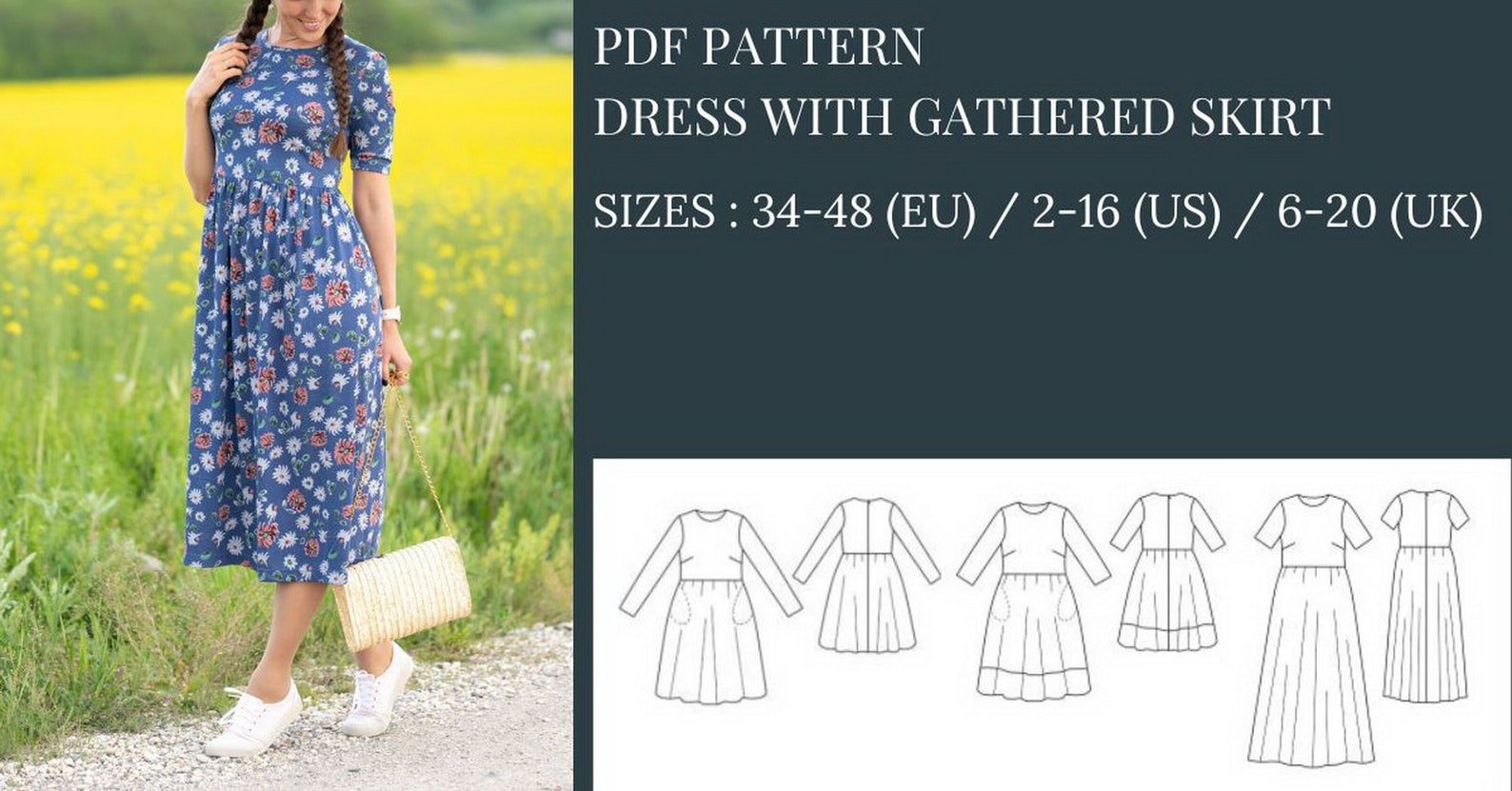 Dress Pattern, Sewing Pattern Dress, Pattern Sewing, Womens Dress ...