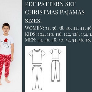Christmas Pajamas Patterns Pajama Set Sewing Pattern Sleepwear - Etsy