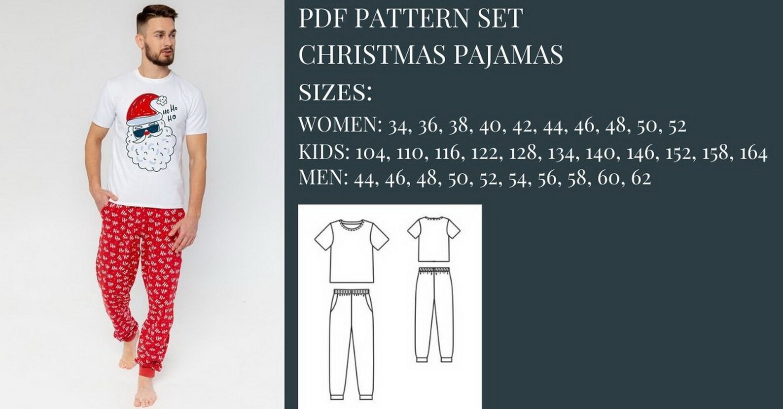 Christmas Pajamas Patterns Pajama Set Sewing Pattern Sleepwear - Etsy
