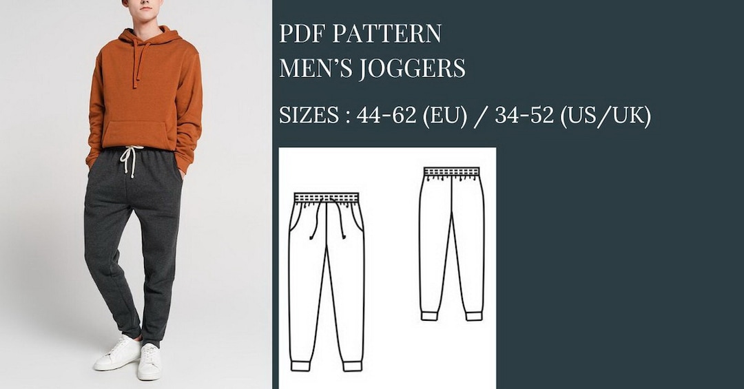 Men's Joggers Sewing Pattern, Sewing Patterns, Pattern Sewing, PDF Men ...