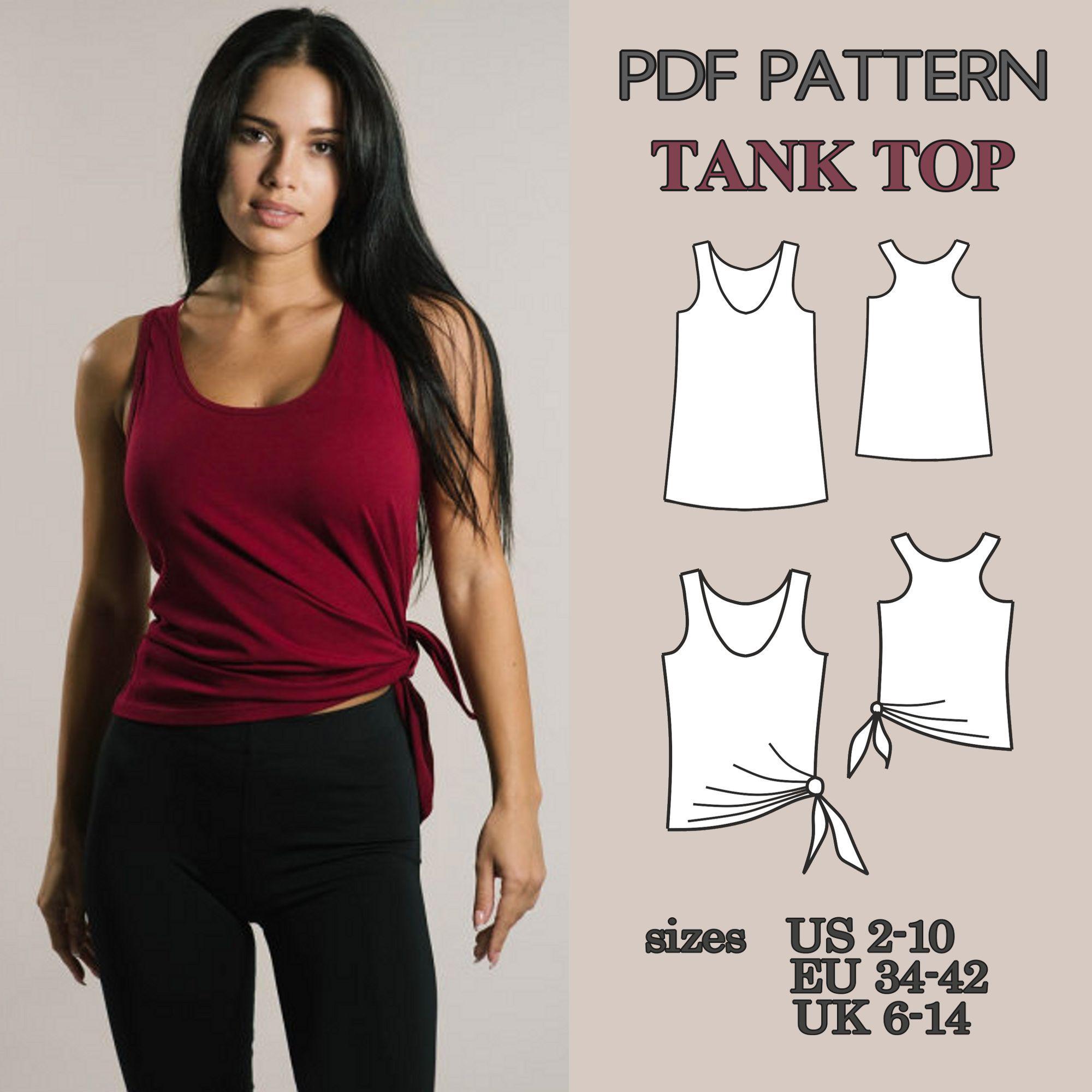 Tank Top Sewing Pattern, Sewing Pattern, Pattern Sewing, T-shirt Sewing ...