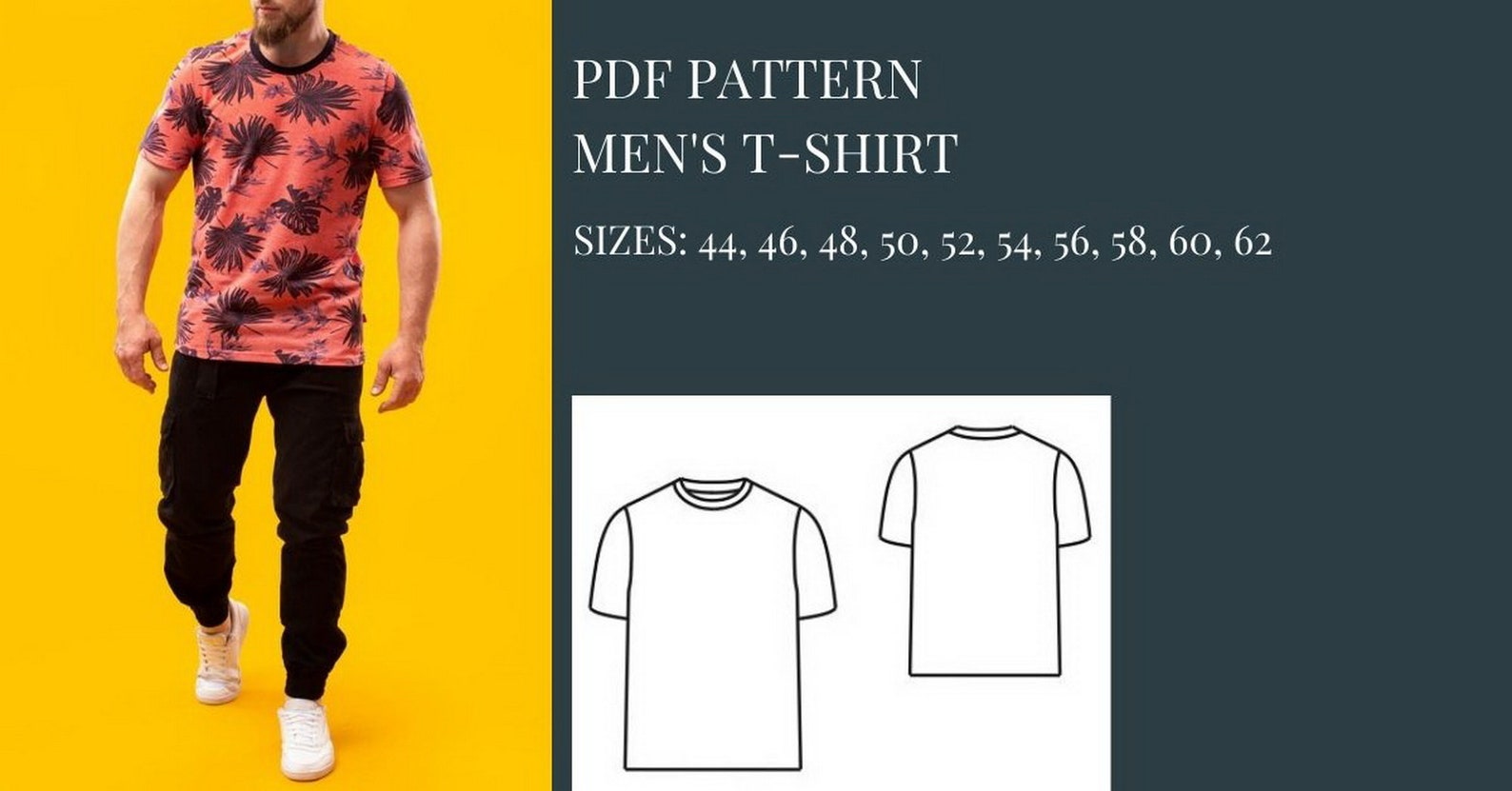 Men's T-shirt Sewing Pattern Sewing Patterns Pattern - Etsy