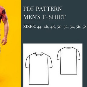 Men's T-shirt Sewing Pattern, Sewing Patterns, Pattern Sewing, PDF Men ...