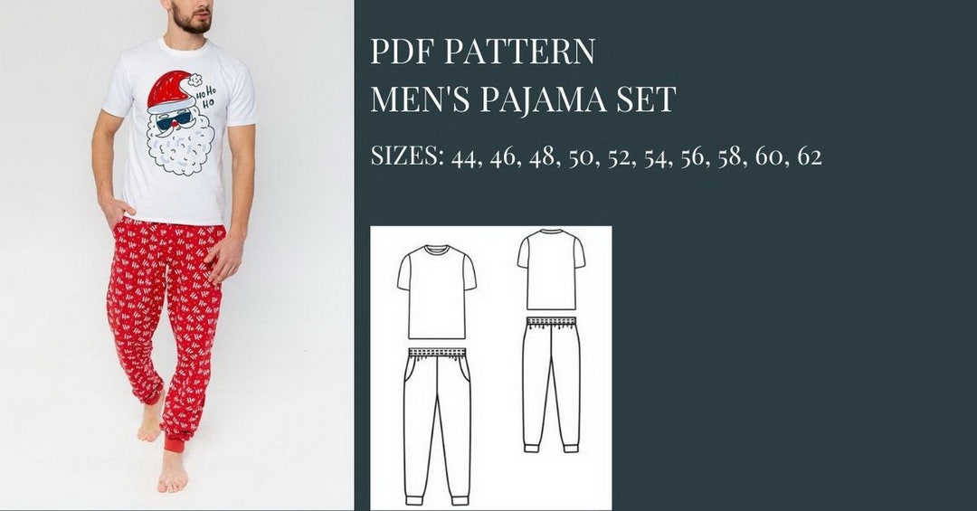 PDF Pajama Patterns Men's Pajama Set Sewing Pattern Loungewear Patterns ...