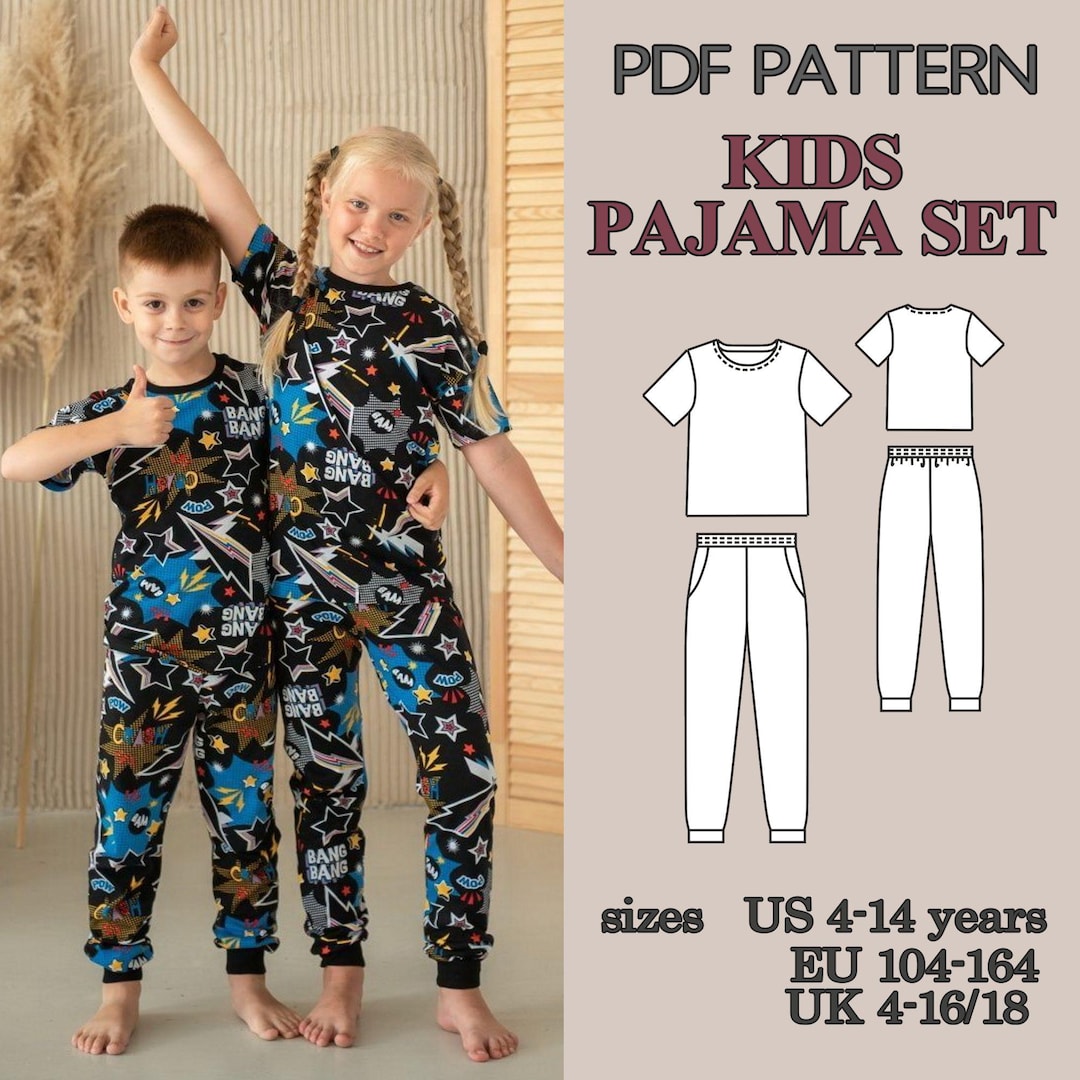 PDF Pajamas Patterns Kids Pajamas Patterns Sewing Pattern Sleepwear ...