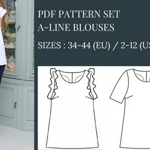 Blouse Sewing Pattern, Sewing Pattern, Pattern Sewing, Girl Sewing ...