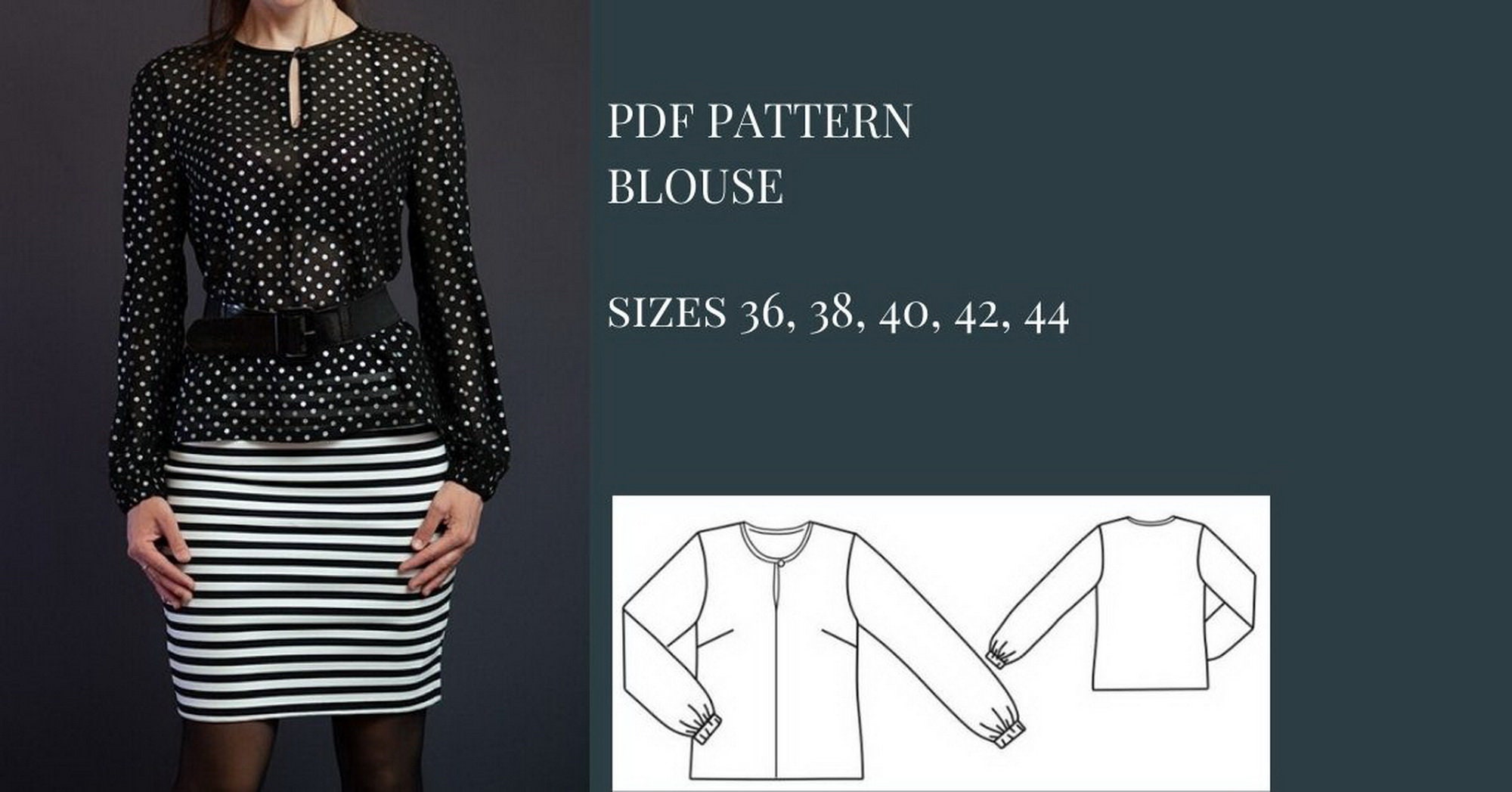 PDF Blouse Pattern Blouse Sewing Pattern Sewing Patterns | Etsy