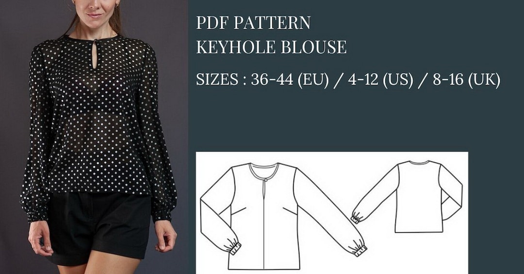 PDF Blouse Pattern, Blouse Sewing Pattern, Sewing Patterns, Pattern ...