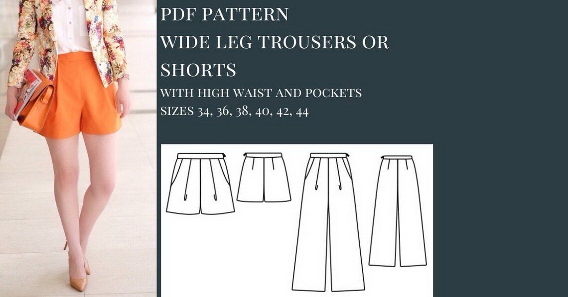 Shorts Pattern Sewing Pattern Trousers Pattern Sewing | Etsy