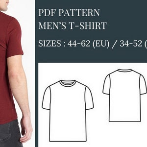 Men's T-shirt Sewing Pattern, Sewing Patterns, Pattern Sewing, PDF Men ...