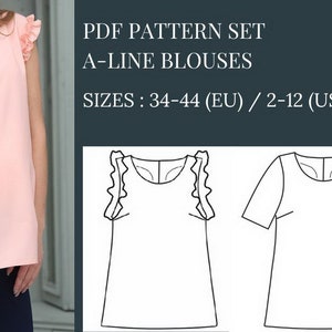 Blouse Sewing Pattern, Sewing Pattern, Pattern Sewing, Girl Sewing ...