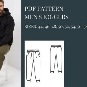 Men's Joggers Sewing Pattern, Sewing Patterns, Pattern Sewing, PDF Men ...