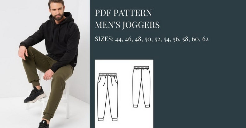 Men's Joggers Sewing Pattern Sewing Patterns Pattern - Etsy