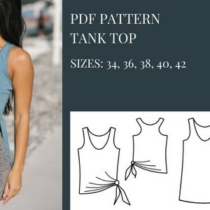 Tank Top Sewing Pattern, Sewing Pattern, Pattern Sewing, T-shirt Sewing ...