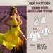 Maxi Dress With Shoulder Wings, Dress Pattern, Sewing Patterns, Pattern ...