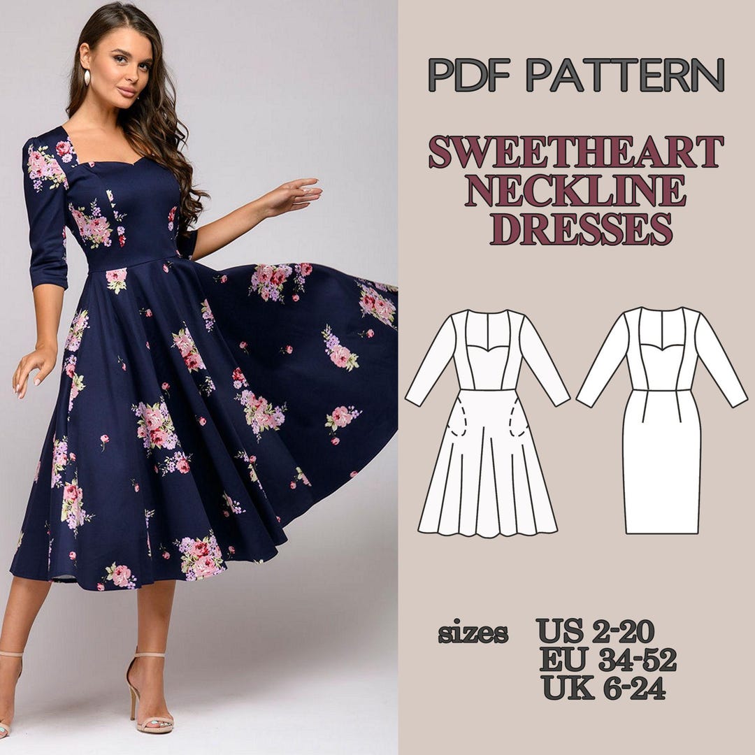 Dress Pattern, Sewing Pattern Dress, Pattern Sewing, Midi Dress Pattern ...