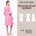 Princess Seam Dress Sewing Pattern PDF Set, 3 Dresses Bundle, Fitted ...
