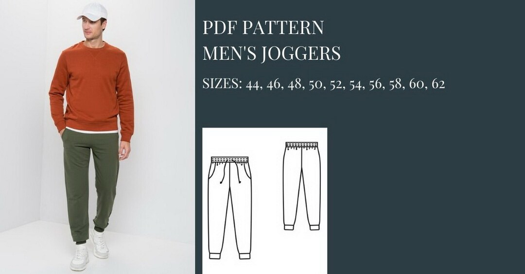 Men's Joggers Sewing Pattern Sewing Patterns Pattern - Etsy