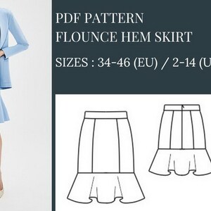 Flounce Hem Skirt Pattern, Sewing Pattern, Pattern Sewing, PDF Sewing ...