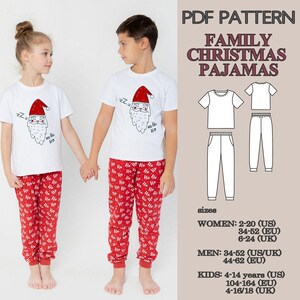 Christmas Pajamas Patterns Pajama Set Sewing Pattern Sleepwear Patterns ...